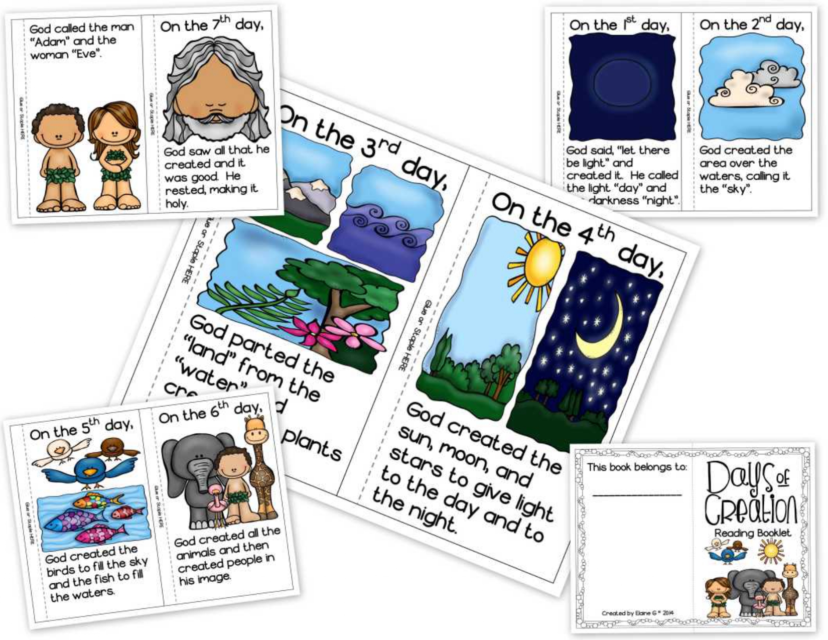 Days of Creation Booklets in Color and Black & White - Made By Teachers