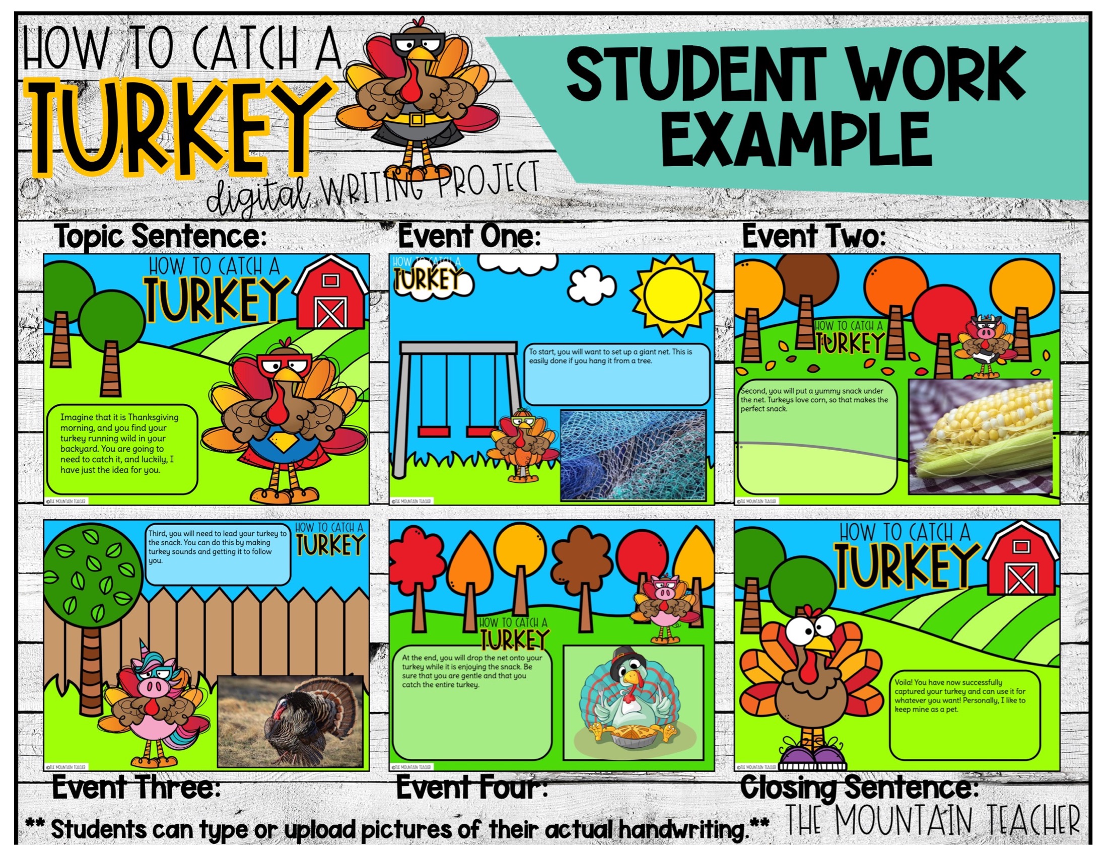 Digital How to Catch a Turkey Google Slides Writing Prompt and Videos ...