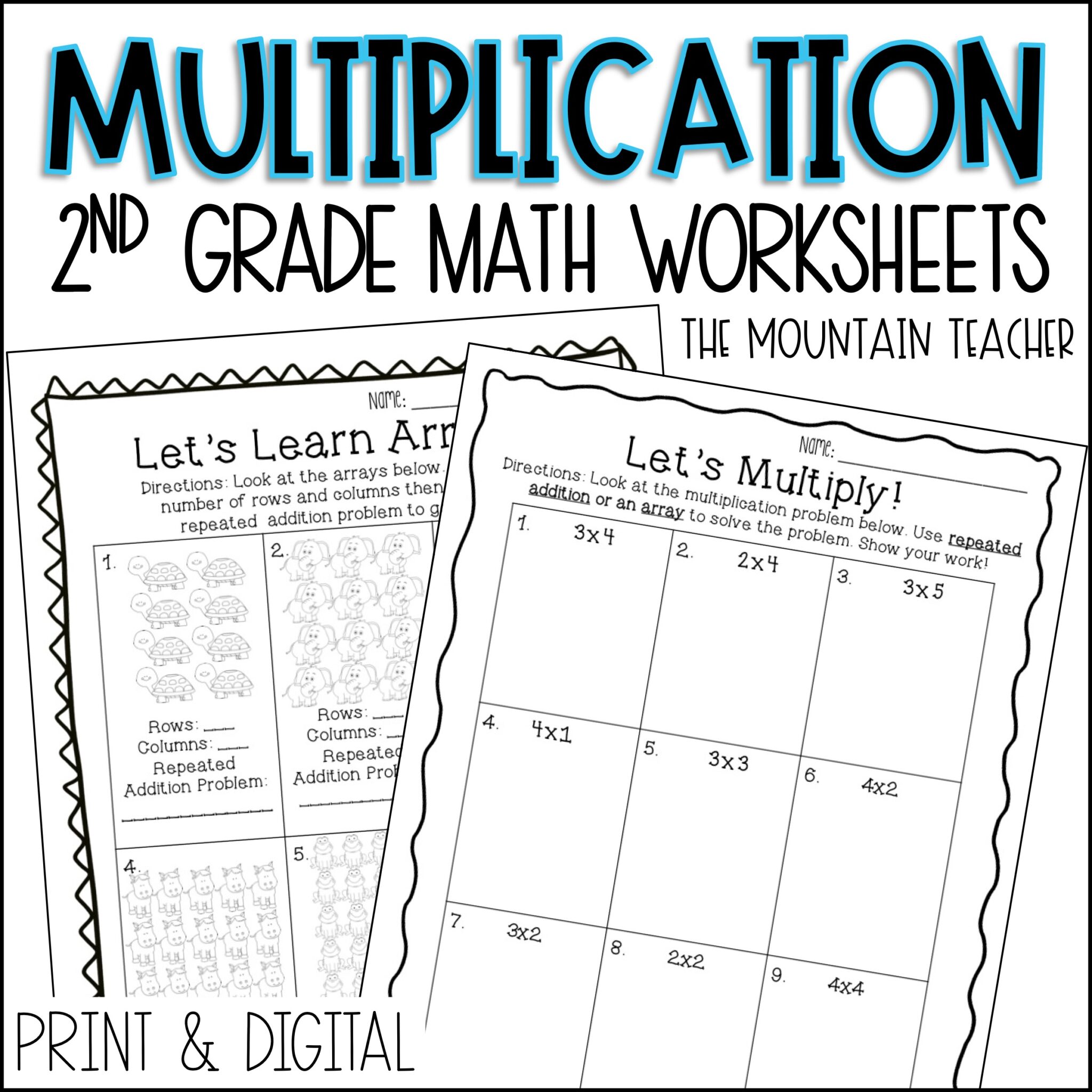 Multiplication and Arrays Worksheets and Assessments | Print and Google ...