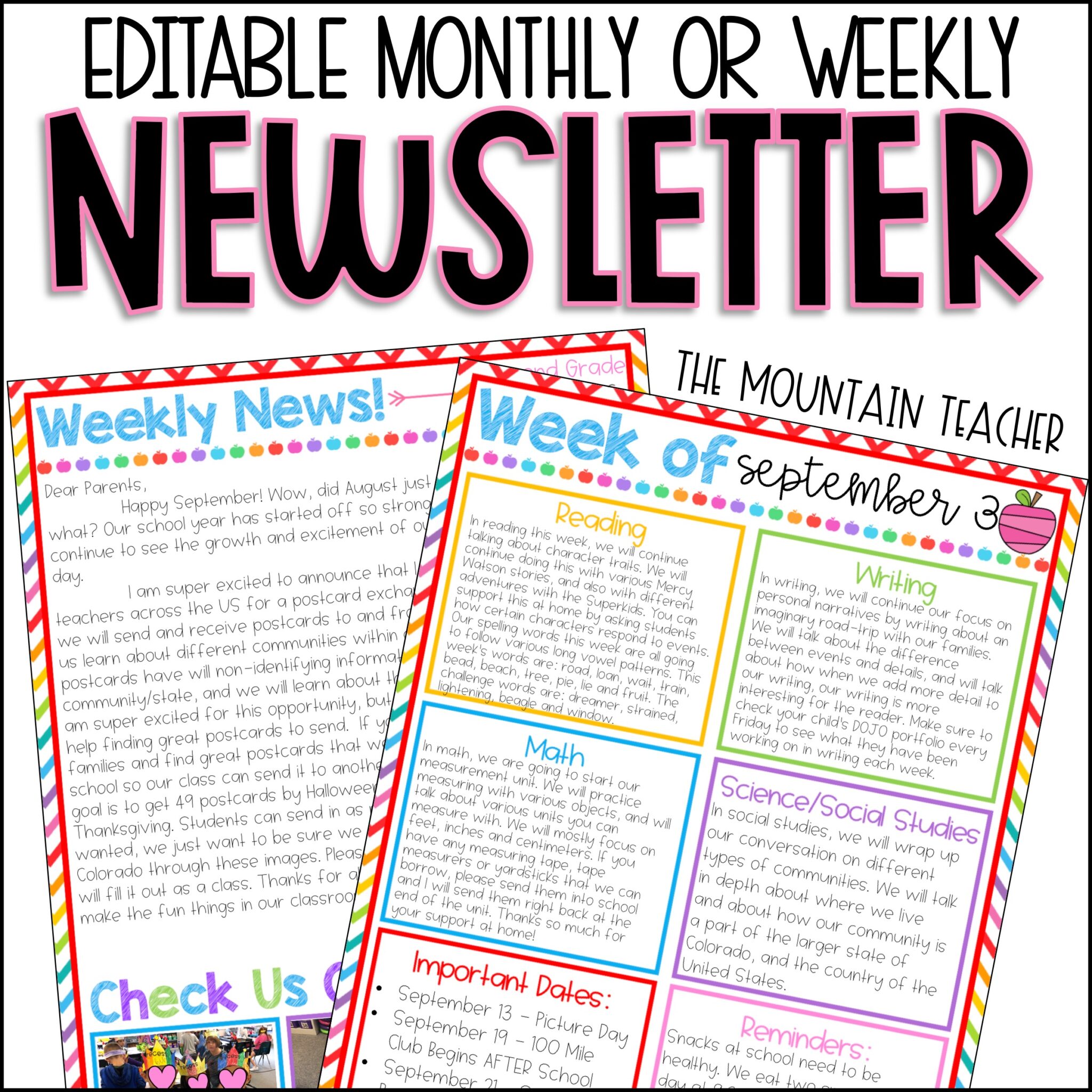 Weekly Newsletter Template Editable | Made By Teachers