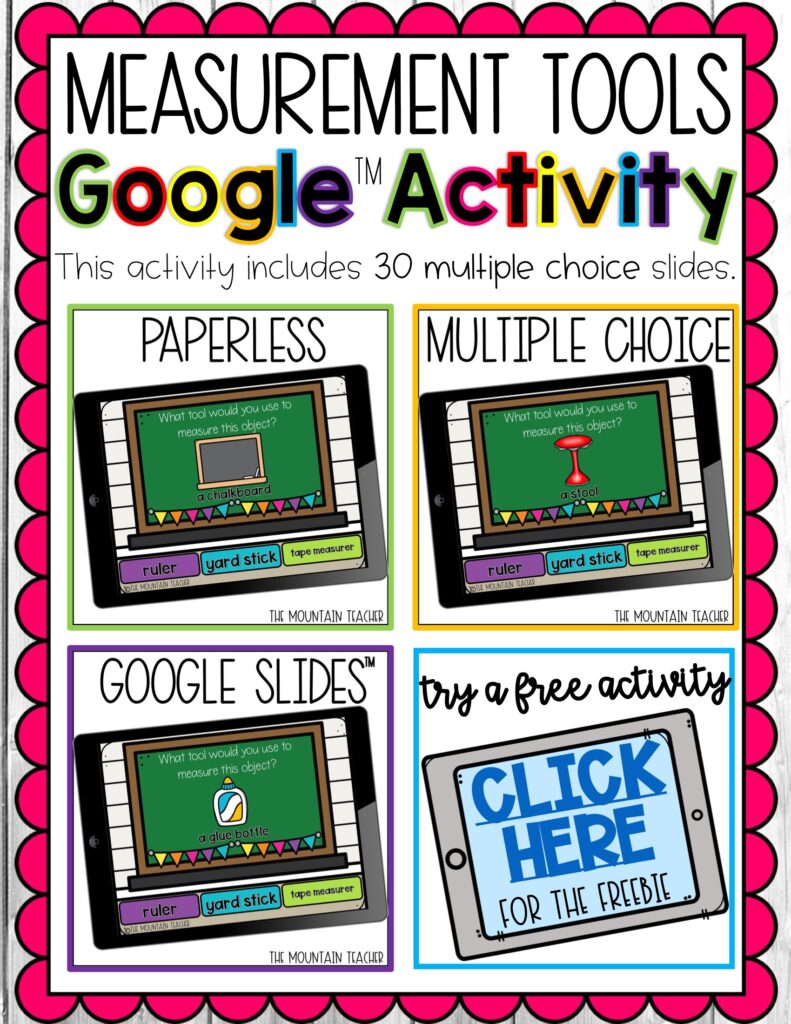 Measurement Tools | Ruler Yardstick Measuring Tape | Google Slides Math ...