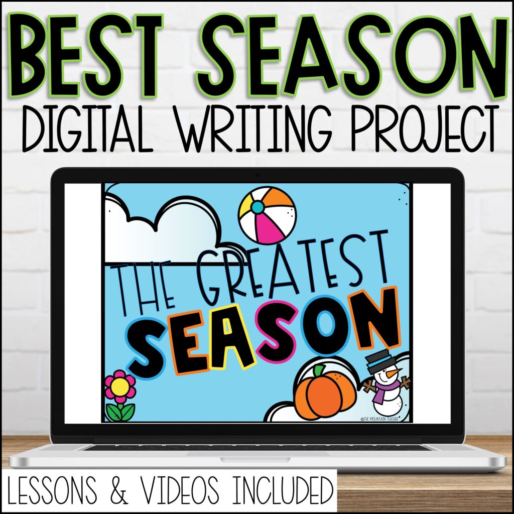 Digital Best Season Google Slides Opinion Writing Prompt and Videos ...