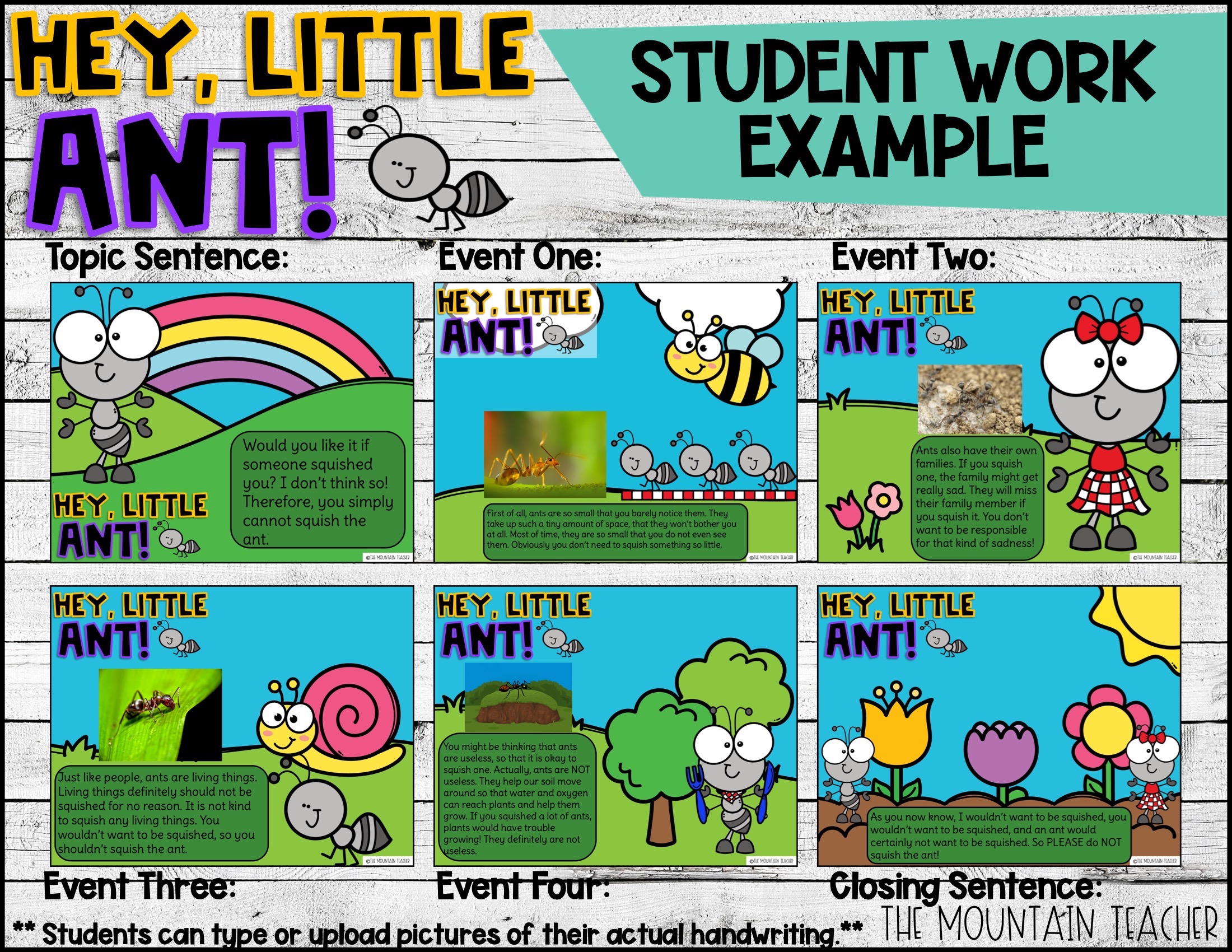 Hey Little Ant Opinion Writing Project | Digital Google Slides with ...