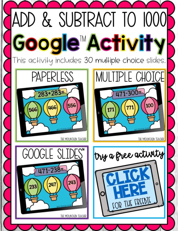 3 Digit Addition and Subtraction with Regrouping | Google Slides Math ...