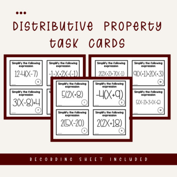 Distributive Property Task Cards | Made By Teachers