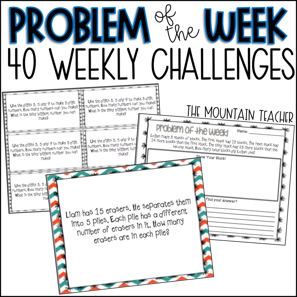 2nd Grade Challenge Math Word Problems of the Week - Made By Teachers