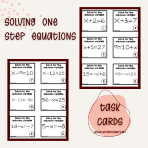 Solving One Step Equation Task Cards - Made By Teachers