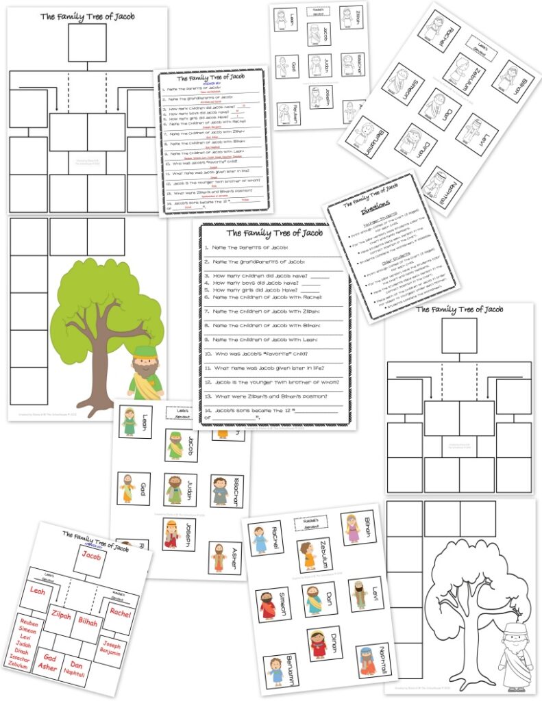 The Family Tree of Jacob Chart and Worksheet | Made By Teachers