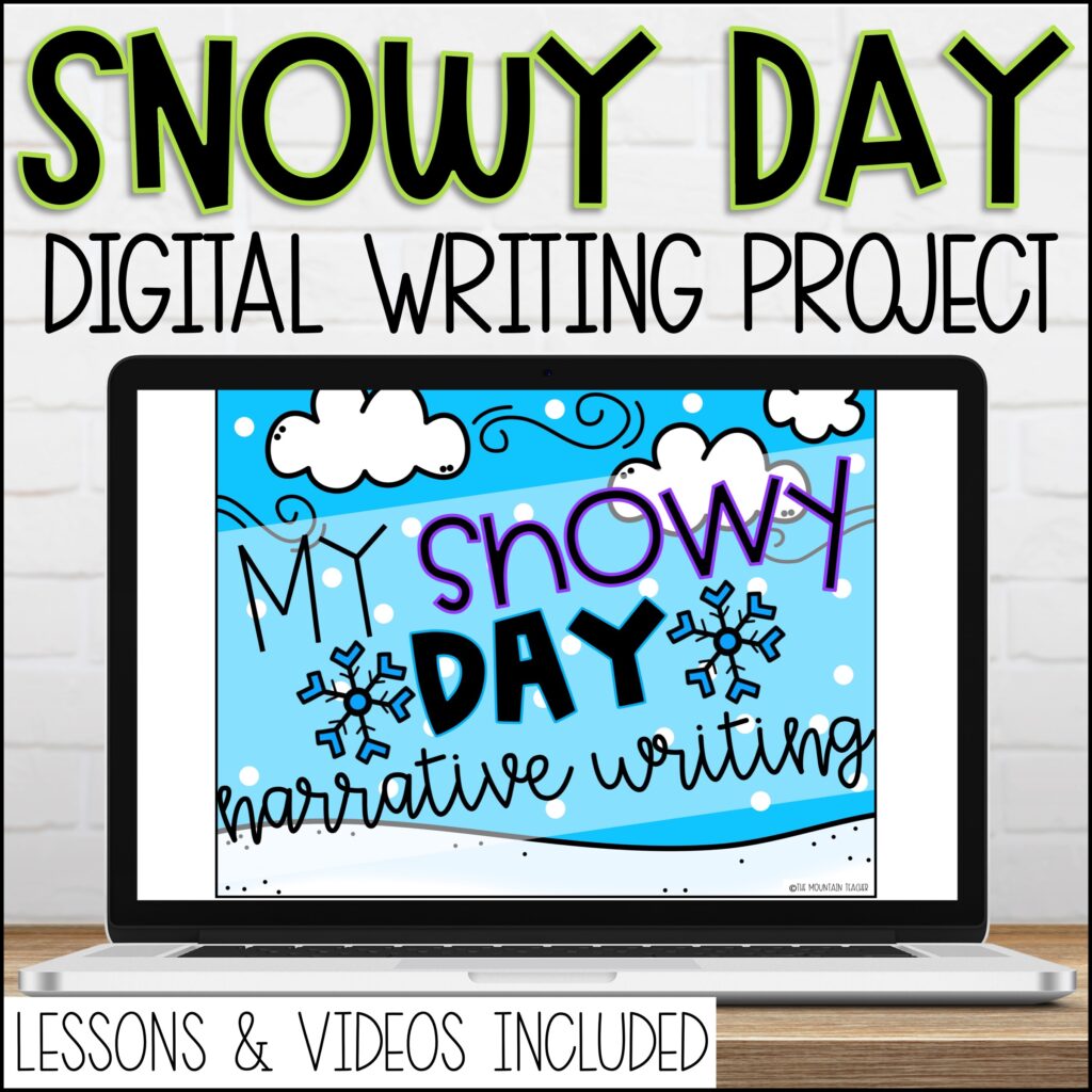 Digital Snowy Day Google Slide Narrative Writing Prompt with Videos ...