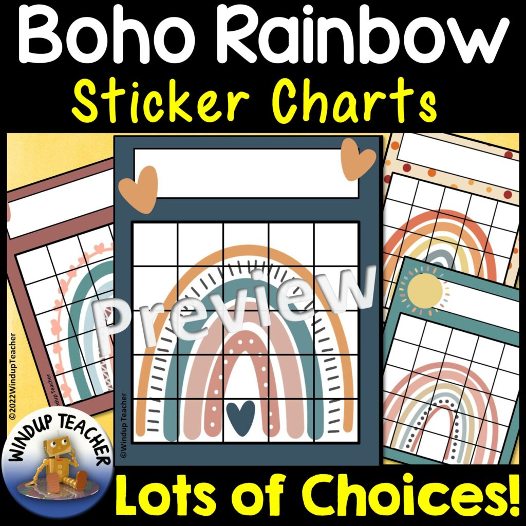 Boho Rainbow Sticker Charts | Made By Teachers