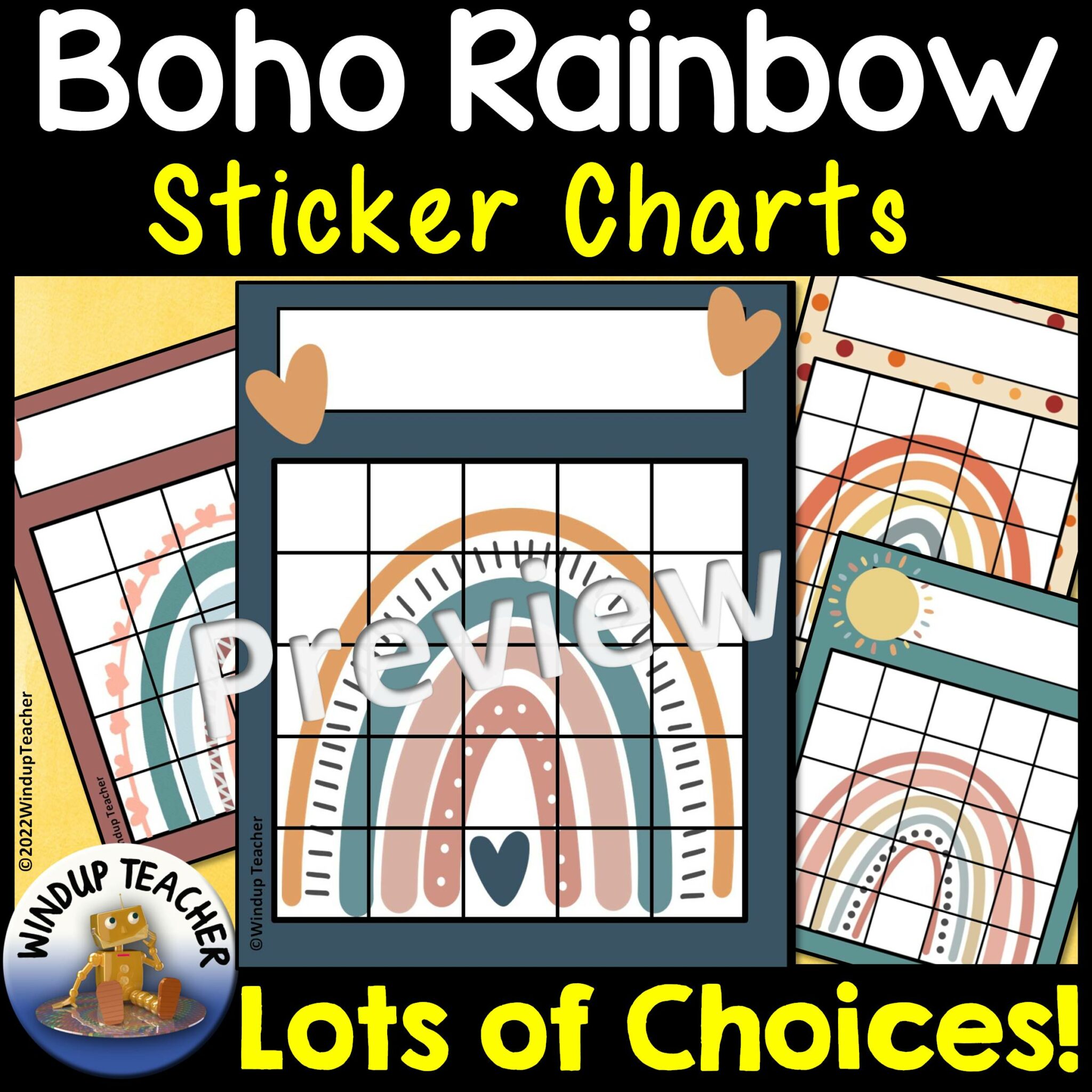 Boho Rainbow Sticker Charts - Made By Teachers