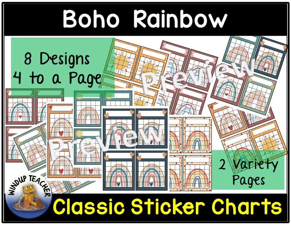 Boho Rainbow Sticker Charts | Made By Teachers
