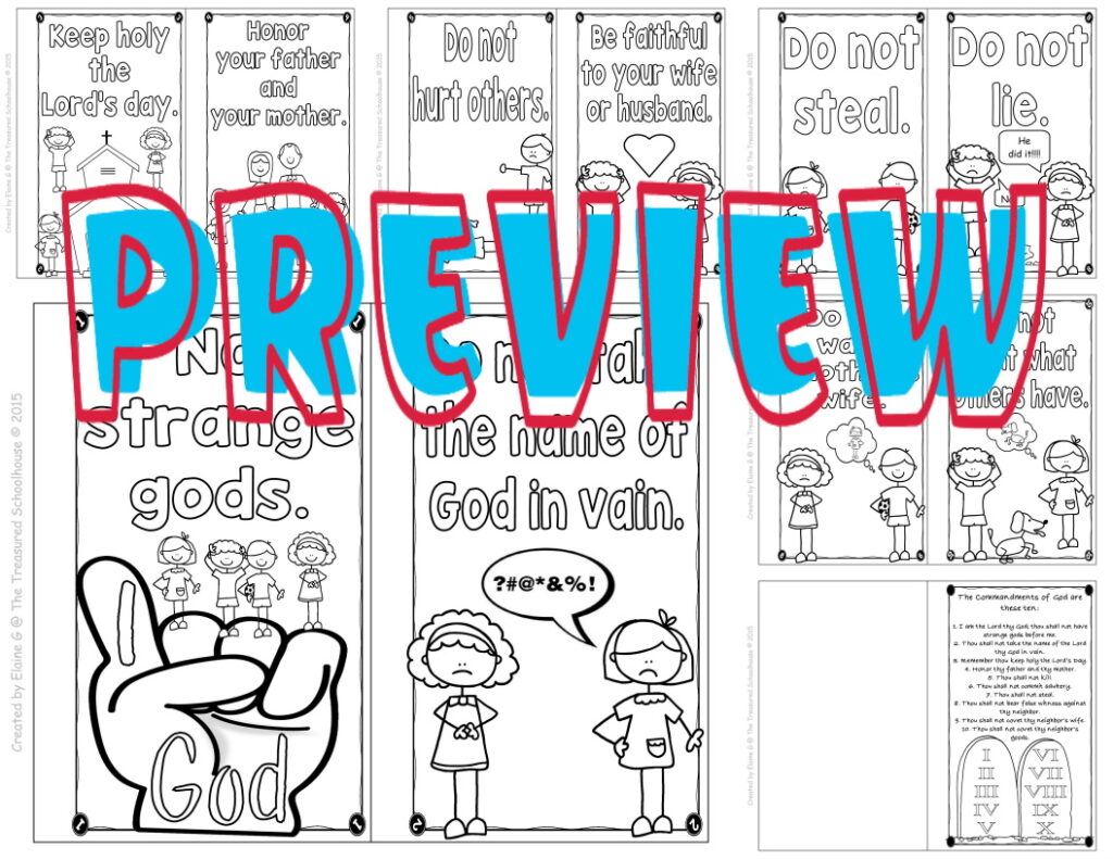 Ten Commandments for Kids Coloring Booklets - Catholic | Made By Teachers