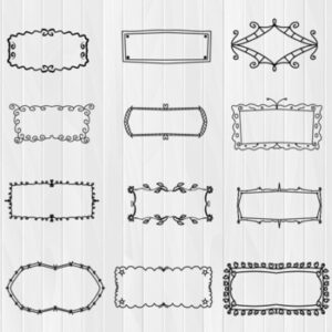 Digital Frames-labels | Hand-Drawn Doodle Border for Commercial Use ...