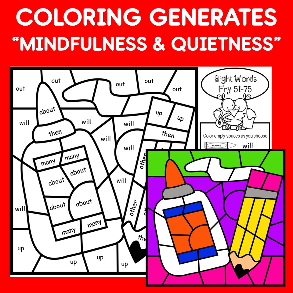 BACK TO SCHOOL COLOR BY SIGHT WORDS Fry 51-75 | Made By Teachers