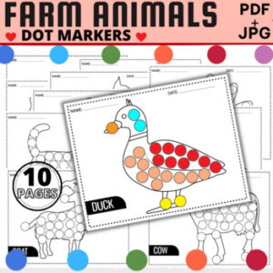 Printables Farm Animals Dot Marker,Creative Activity Do A Dot Paint ...