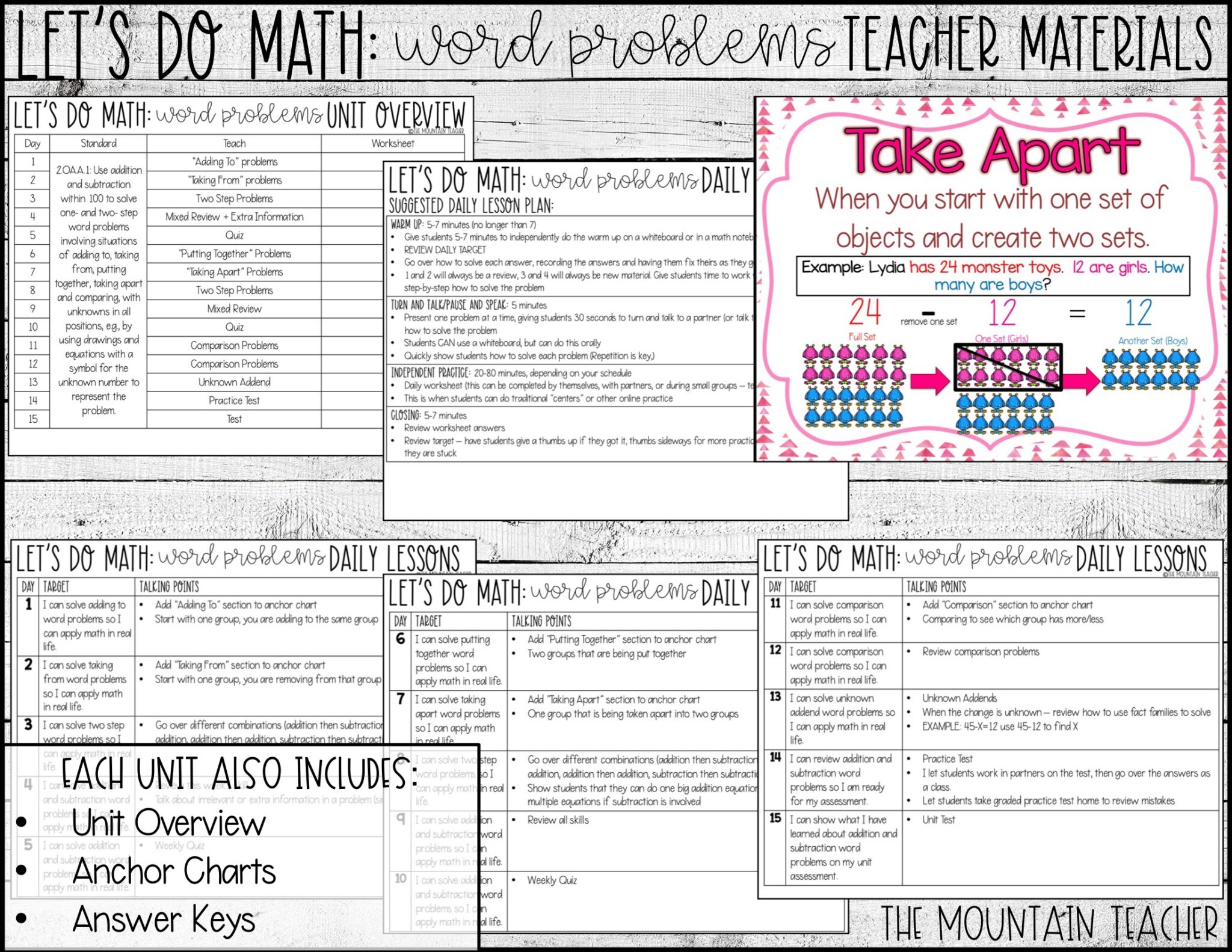 DIGITAL Lets Do Math No Prep 2nd Grade WORD PROBLEM Worksheets and ...