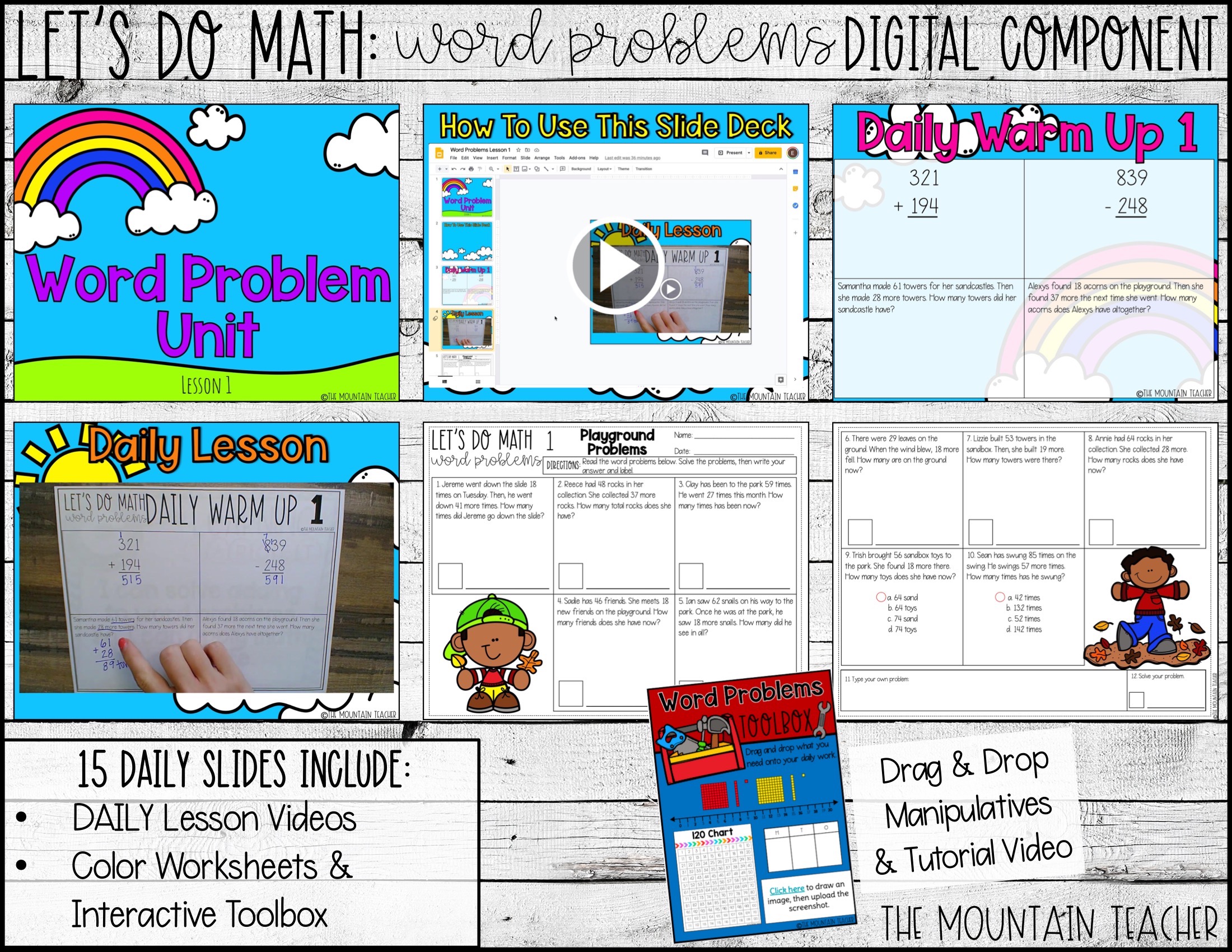 DIGITAL Lets Do Math No Prep 2nd Grade WORD PROBLEM Worksheets and ...