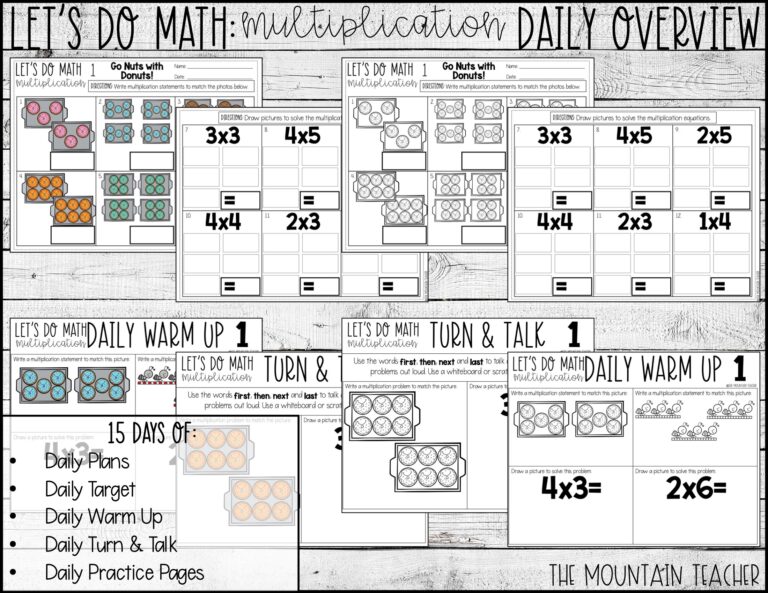 DIGITAL Lets Do Math No Prep 2nd Grade MULTIPLICATION Worksheets and ...