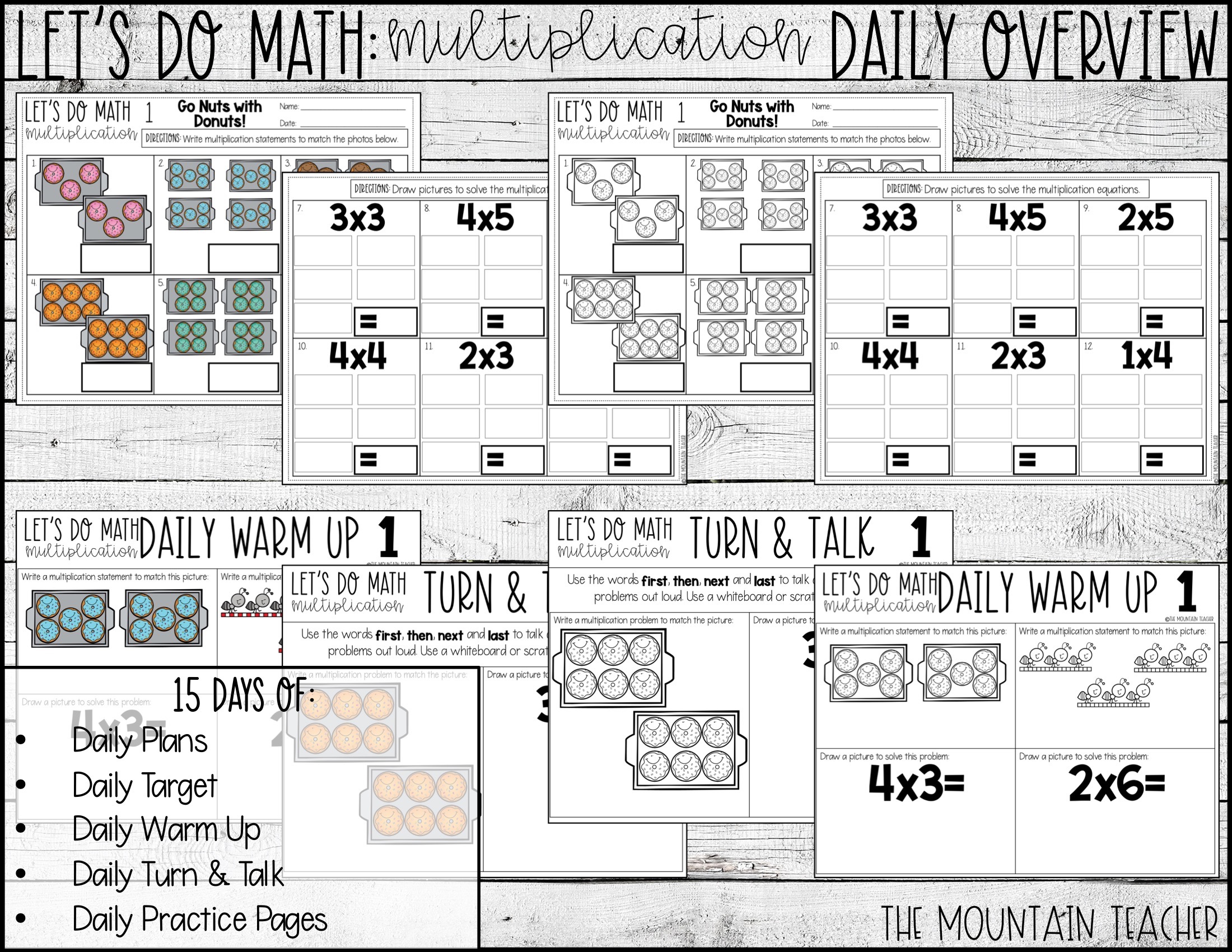 DIGITAL Lets Do Math No Prep 2nd Grade MULTIPLICATION Worksheets and ...