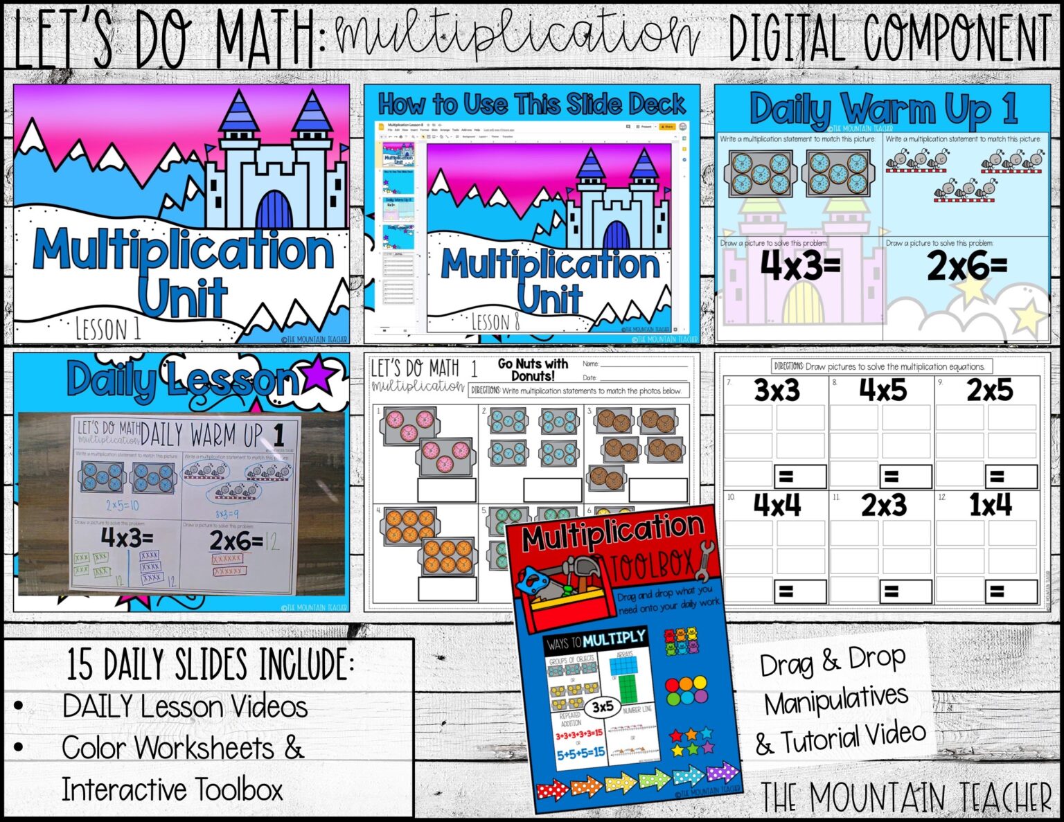 DIGITAL Lets Do Math No Prep 2nd Grade MULTIPLICATION Worksheets and ...