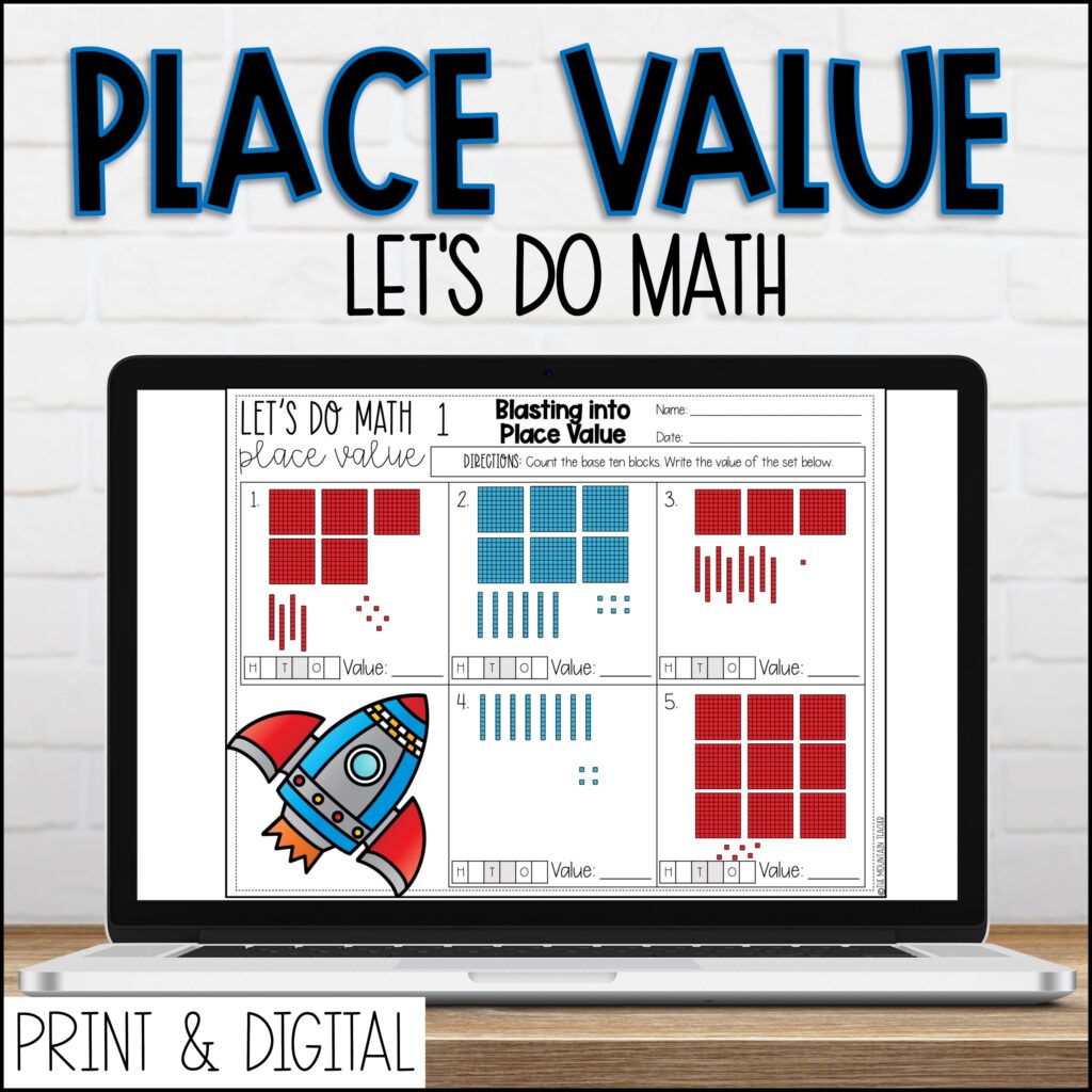 DIGITAL Lets Do Math No Prep 2nd Grade PLACE VALUE Worksheets and ...