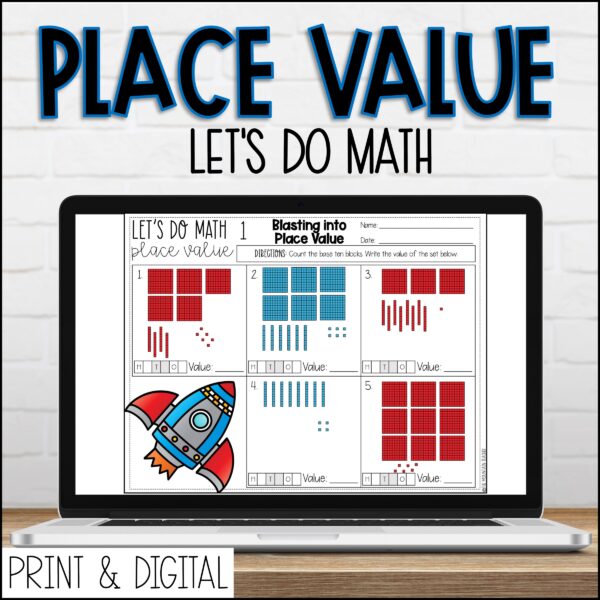 DIGITAL Lets Do Math No Prep 2nd Grade PLACE VALUE Worksheets and ...
