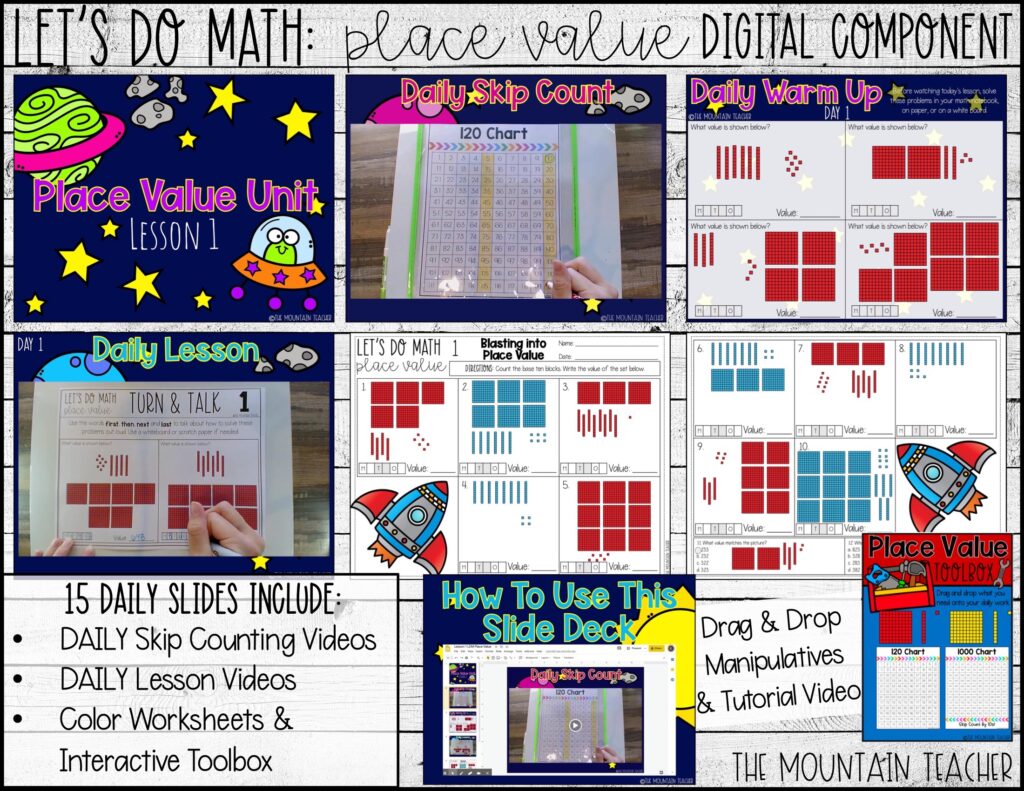 DIGITAL Lets Do Math No Prep 2nd Grade PLACE VALUE Worksheets and ...