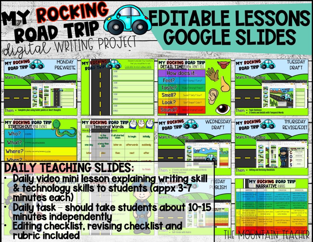 Digital Road Trip Google Slides Narrative Writing Prompt with Videos ...