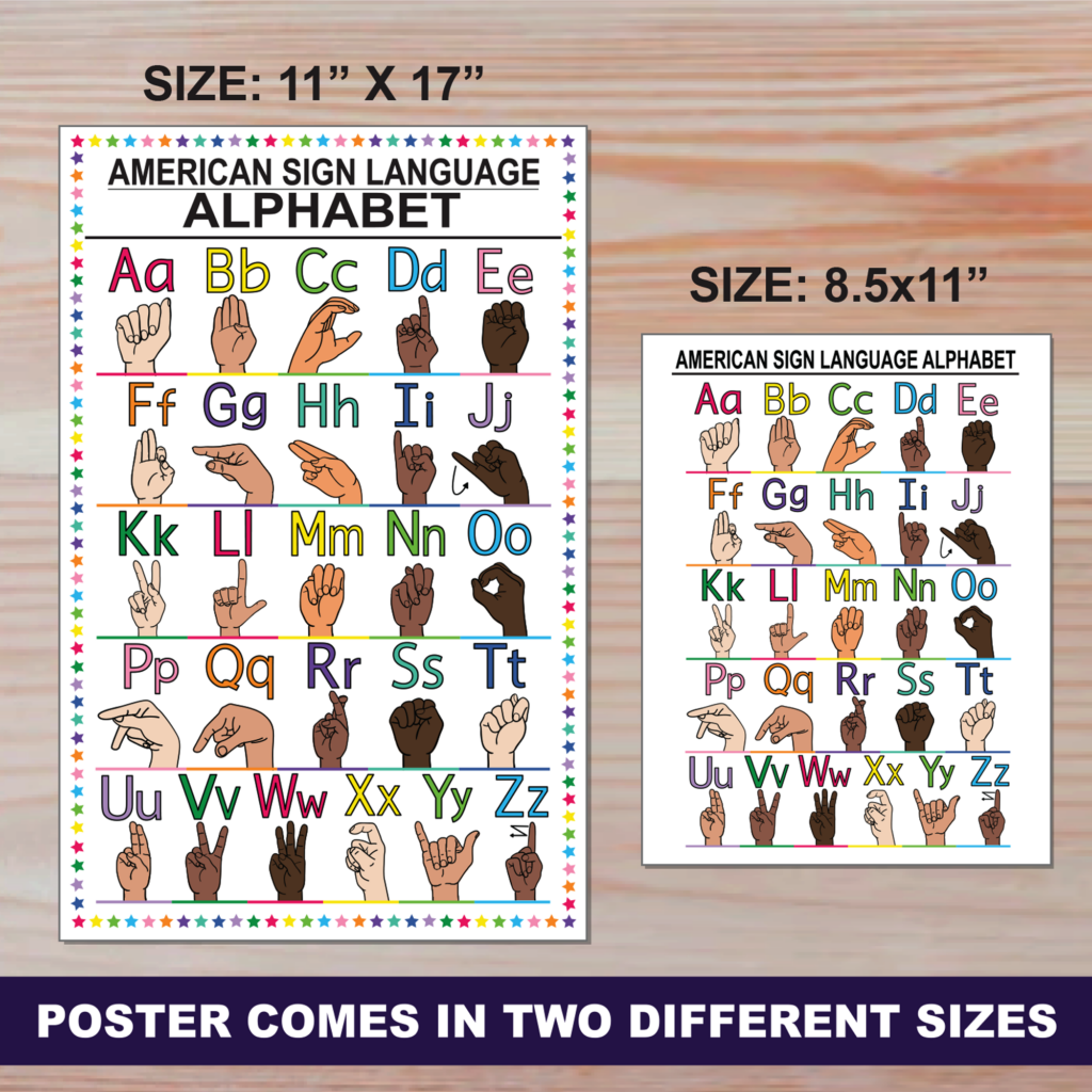 ASL Alphabet Posters | American Sign Language Display | RAINBOW Colors ...