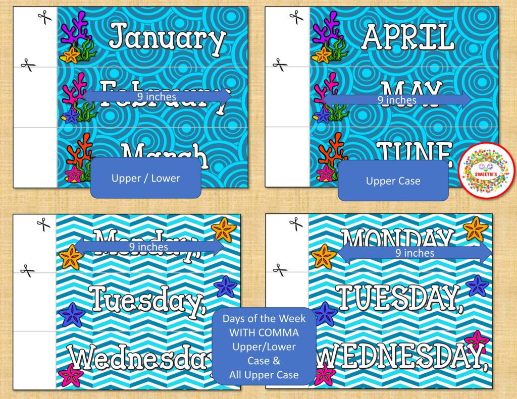Daily Flip Calendar 2022 to 2051 Ocean Theme - Made By Teachers