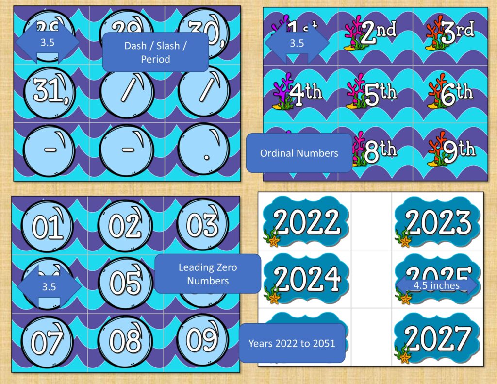 Daily Flip Calendar 2022 to 2051 Ocean Theme - Made By Teachers