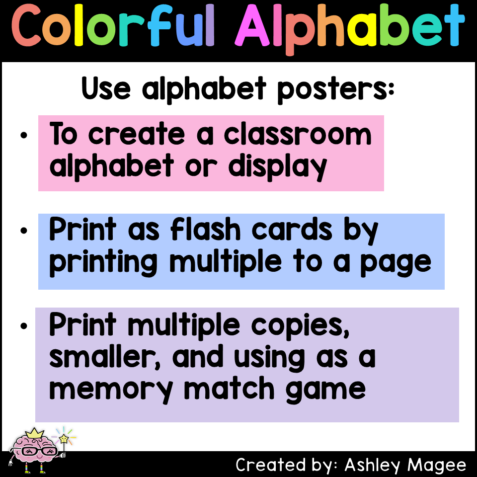 Colorful Classroom Alphabet Posters ABC Classroom Decor - Made By Teachers