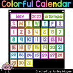 Colorful Classroom Decor Calendar Kit: Months, Seasons, Date, Year ...