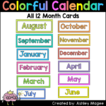 Colorful Classroom Decor Calendar Kit: Months, Seasons, Date, Year ...