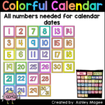 Colorful Classroom Decor Calendar Kit: Months, Seasons, Date, Year ...