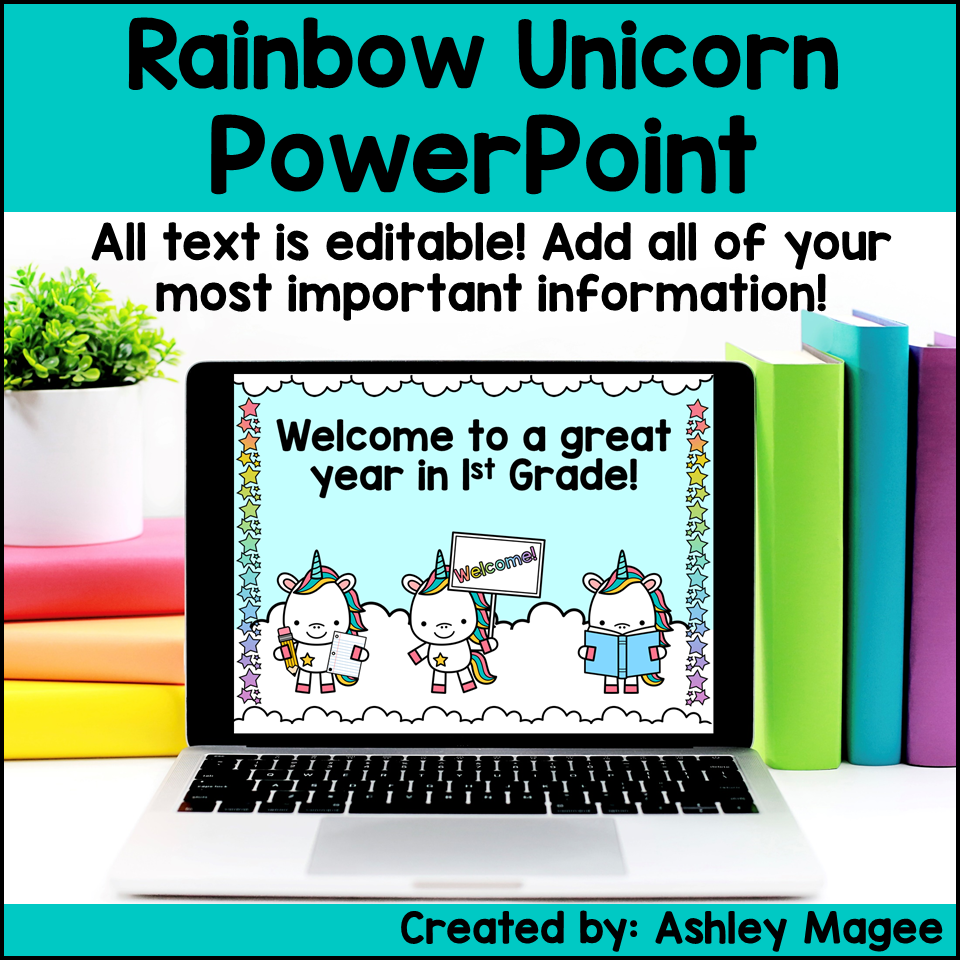 Open House or Back to School PowerPoint Presentation - Rainbow Unicorn ...
