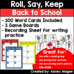 Back to School Roll, Say, Keep with First 300 Fry Words Sight Word ...