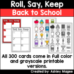 Back to School Roll, Say, Keep with First 300 Fry Words Sight Word ...