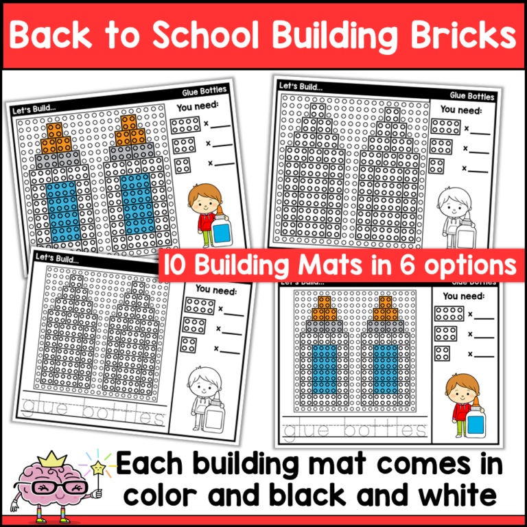Let's Build - Back to School Building Brick Block Mats Fine Motor ...