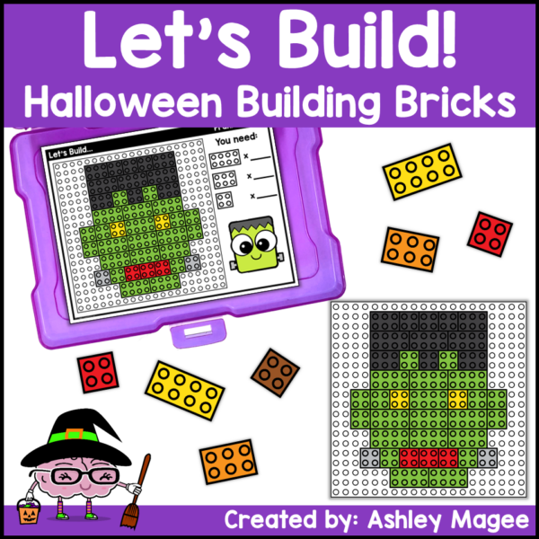 Let's Build - Halloween Building Brick Block Mats Fine Motor Center ...