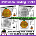 Let's Build - Halloween Building Brick Block Mats Fine Motor Center ...