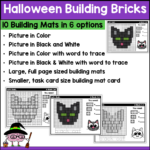 Let's Build - Halloween Building Brick Block Mats Fine Motor Center ...