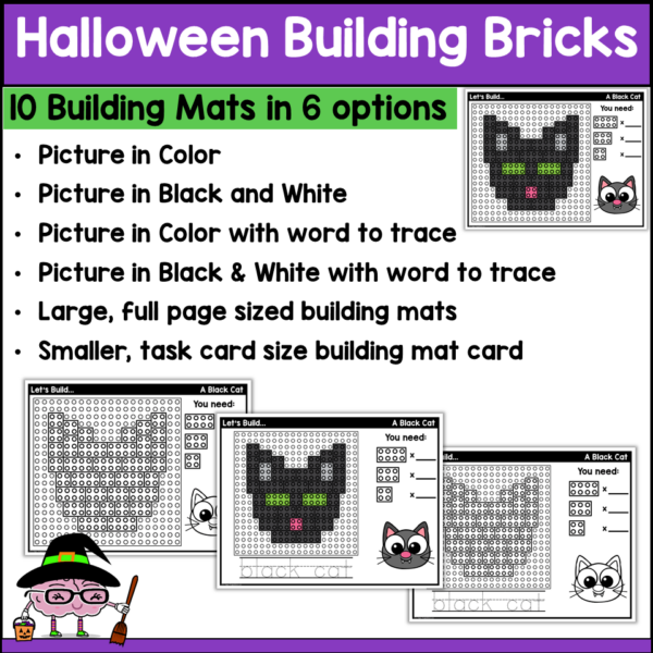 Let's Build - Halloween Building Brick Block Mats Fine Motor Center ...