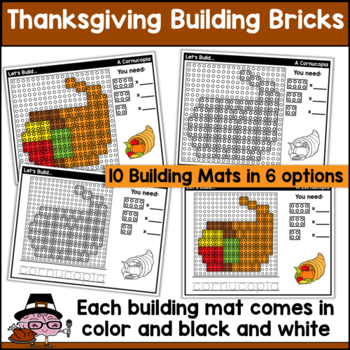 Let's Build - Thanksgiving Building Brick Block Mats Fine Motor Center ...