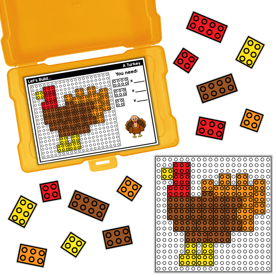 Let's Build - Thanksgiving Building Brick Block Mats Fine Motor Center ...