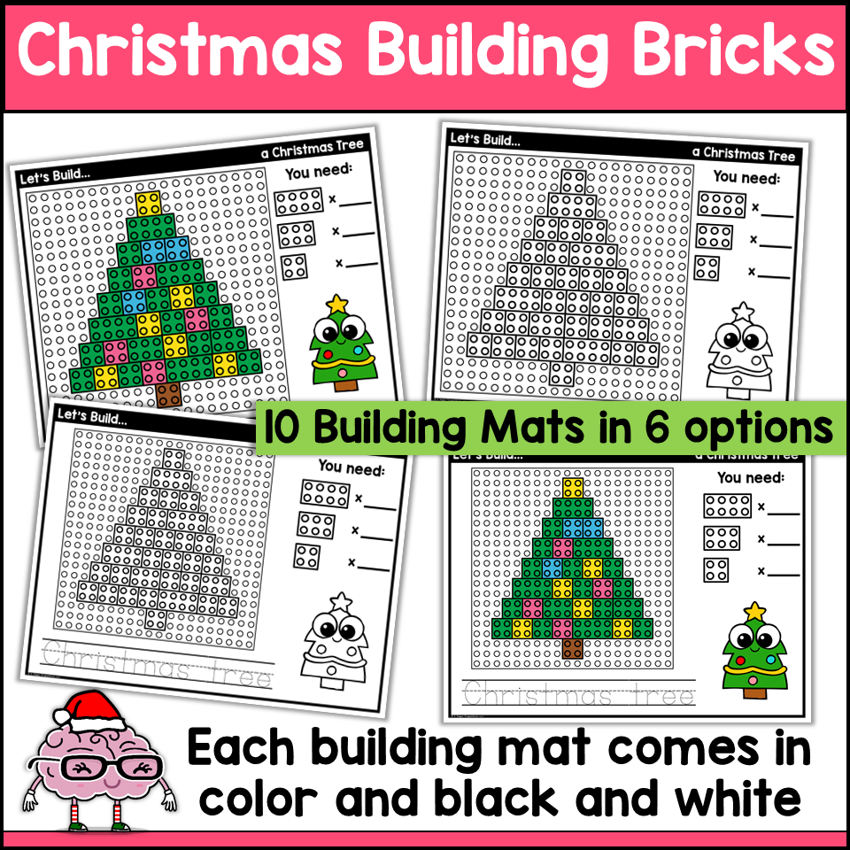 Let's Build - Christmas Building Brick Block Mats Fine Motor Center ...