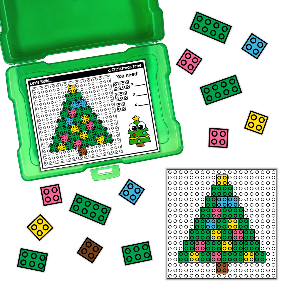Let's Build - Christmas Building Brick Block Mats Fine Motor Center ...