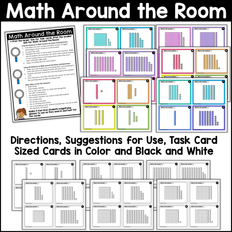 Back to School Math Around the Room Place Value to 120 Printable | Made ...