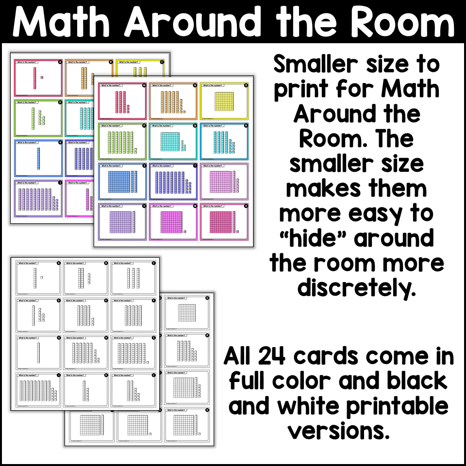 Back to School Math Around the Room Place Value to 120 Printable | Made ...